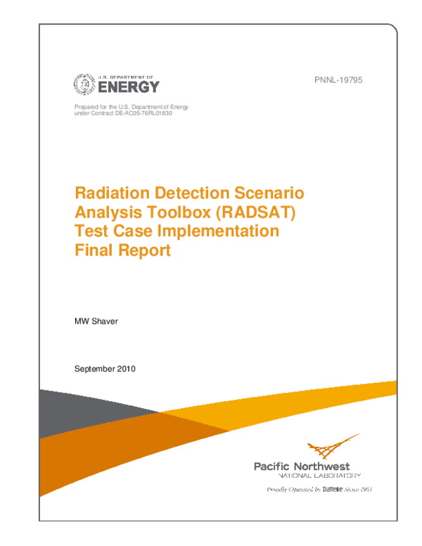Pdf Radiation Detection Scenario Analysis Toolbox Radsat Test Case