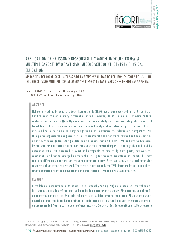 (PDF) Application of Helisson's Responsibility Model in South Korea: A ...