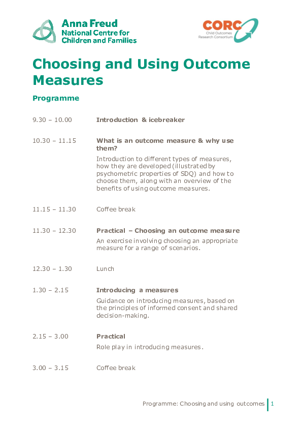 (PDF) Choosing and using outcome measures