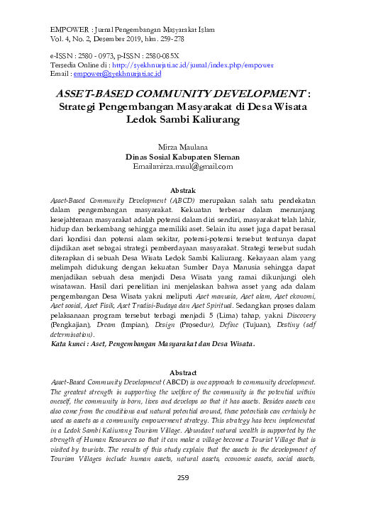 (PDF) Asset-Based Community Development : Strategi Pengembangan Masyarakat