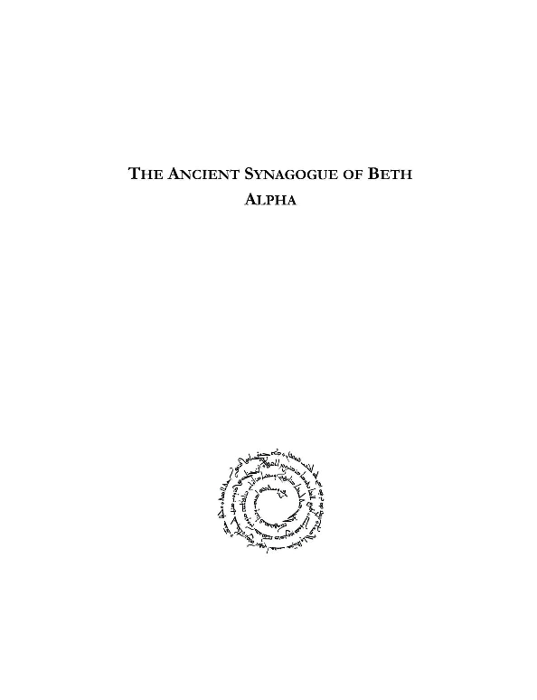 (PDF) Sukenik, THE ANCIENT SYNAGOGUE OF BETH ALPHA, 1932, Hebrew and ...