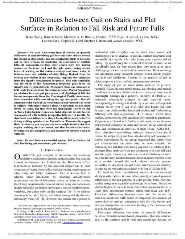 (PDF) Differences between Gait on Stairs and Flat Surfaces in Relation ...