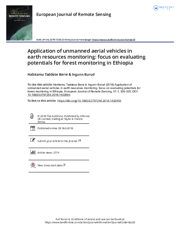 (PDF) Application of unmanned aerial vehicles in earth resources ...