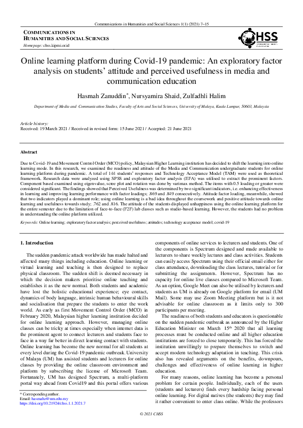 (PDF) Online learning platform during Covid-19 pandemic: An exploratory ...