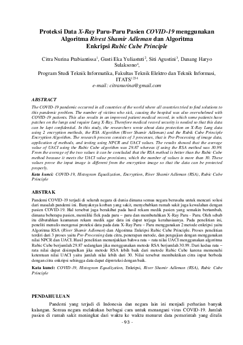 (PDF) Proteksi Data X-Ray Paru-Paru Pasien COVID-19 menggunakan Algoritma Rivest Shamir Adleman ...