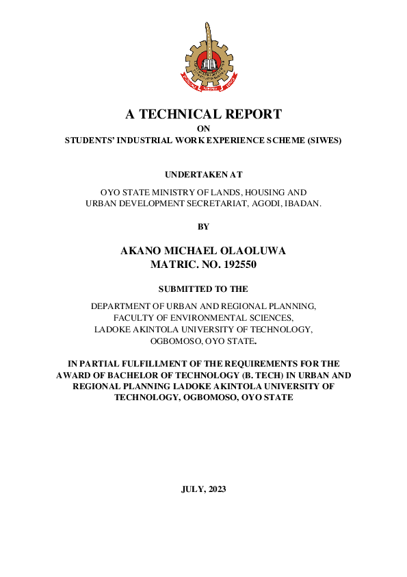 (DOC) Student Industrial Training Report | Henry C Otunuya - Academia.edu