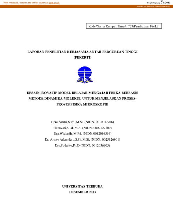 (PDF) Desain Inovatif Model Belajar Mengajar Fisika Berbasis Metode ...