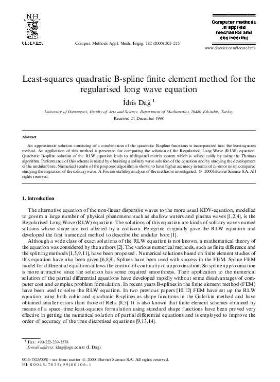 (PDF) Least-squares quadratic B-spline finite element method for the ...