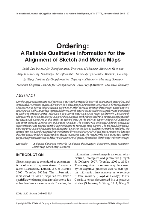 (PDF) Ordering: A reliable qualitative information for the alignment of sketch and metric maps