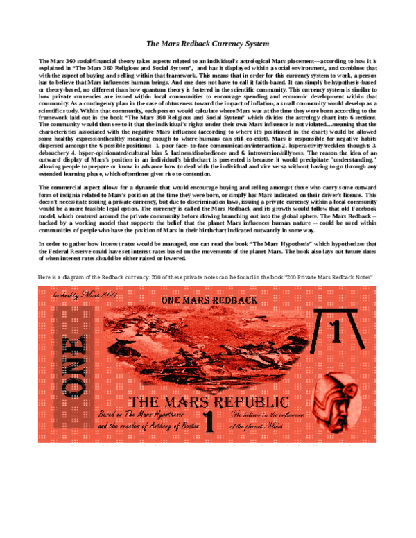 (PDF) The Mars Redback Currency System