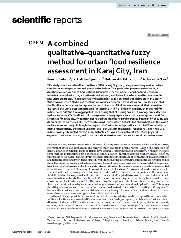 (PDF) A combined qualitative–quantitative fuzzy method for urban flood ...