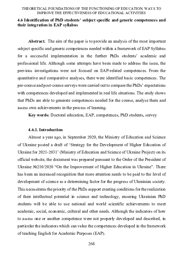 (PDF) Identification of PHD Students’ Subject Specific and Generic Competences and Their ...