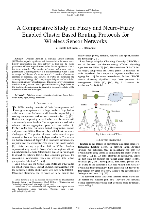(PDF) A Comparative Study On Fuzzy And Neuro-Fuzzy Enabled Cluster Based Routing Protocols For ...