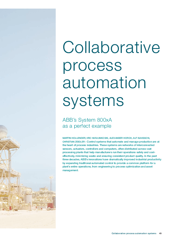 (PDF) ABB ’ s System 800 xA as a perfect example Collaborative process ...