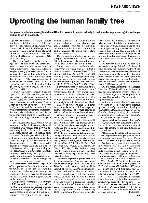 (PDF) Uprooting the human family tree