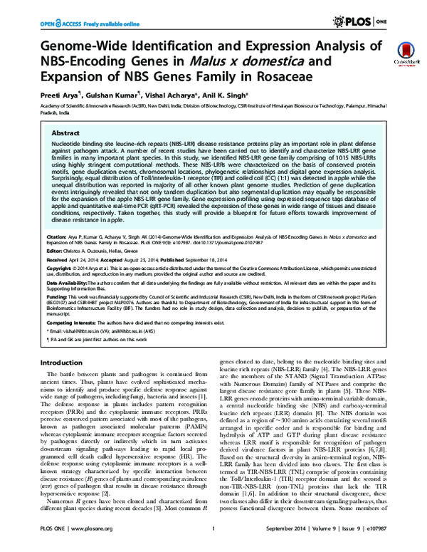 (PDF) Genome-Wide Identification and Expression Analysis of NBS ...