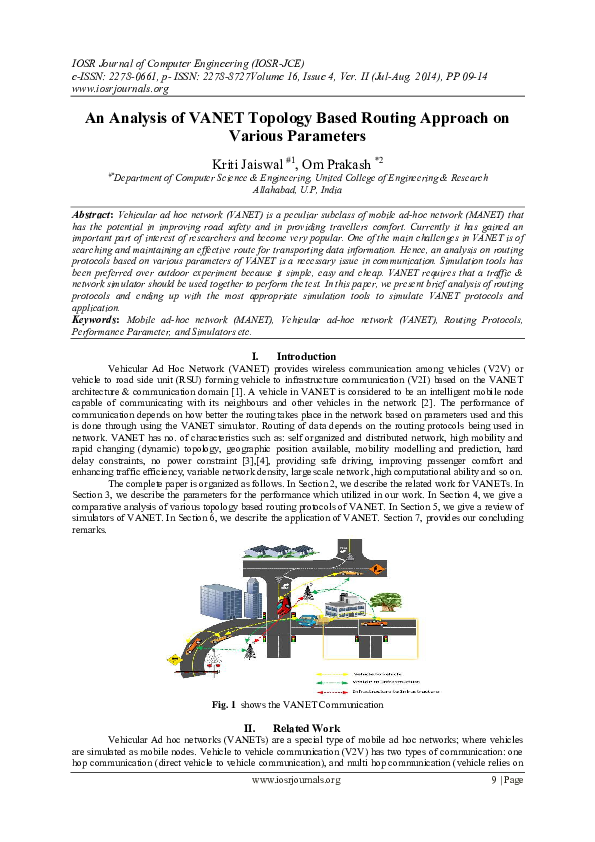 (PDF) An Analysis of VANET Topology Based Routing Approach on Various ...