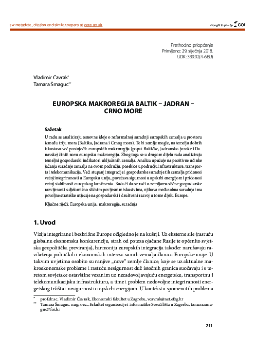 (PDF) Europska makroregija Baltik – Jadran – Crno more