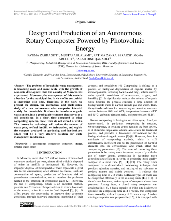 (PDF) Design And Production of An Autonomous Rotary Composter Powered ...