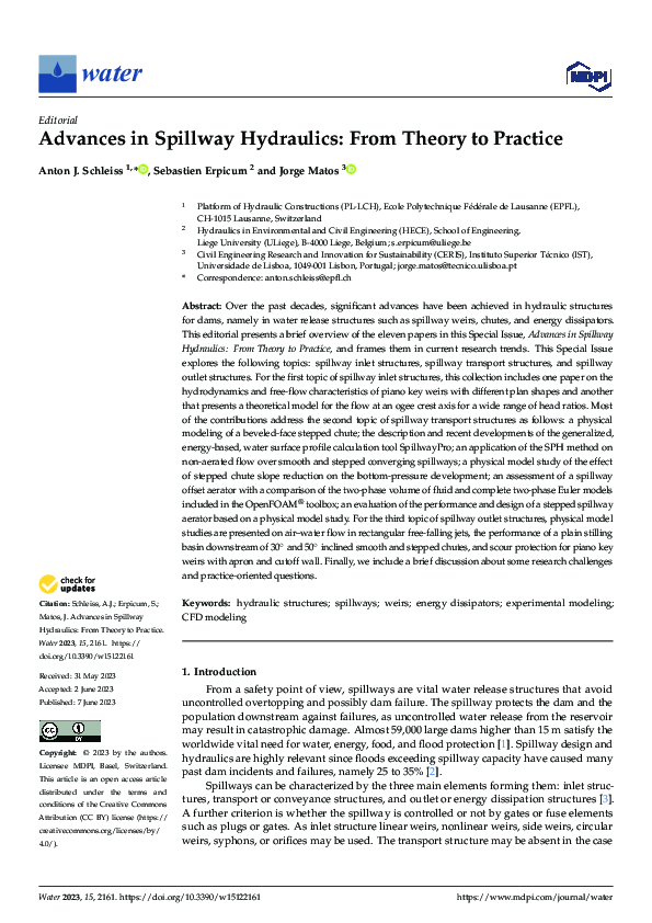 (PDF) Advances in Spillway Hydraulics: From Theory to Practice