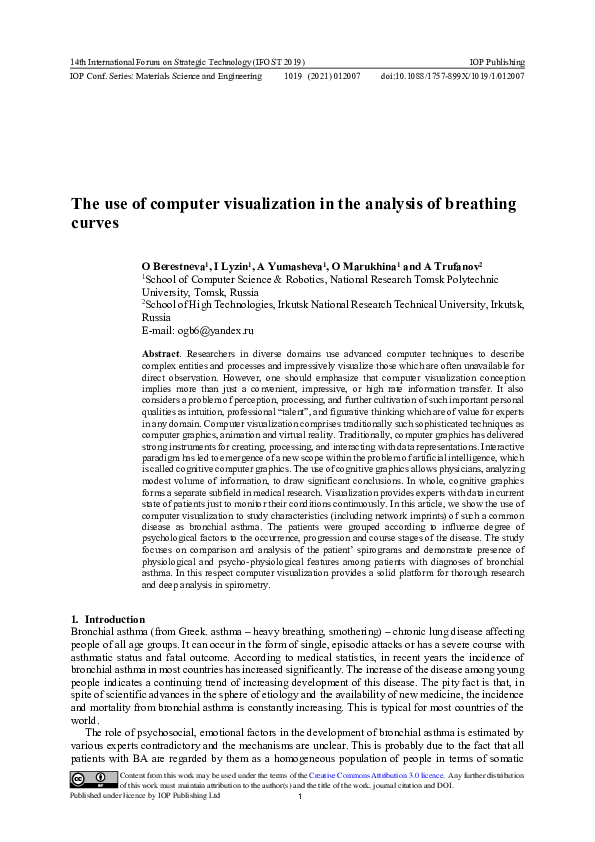 (PDF) The use of computer visualization in the analysis of breathing curves