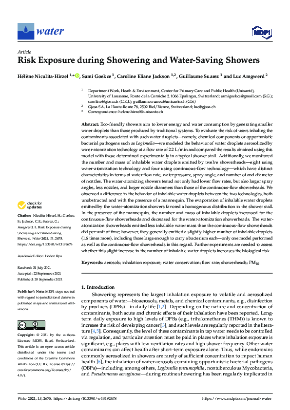 (PDF) Risk Exposure during Showering and Water-Saving Showers