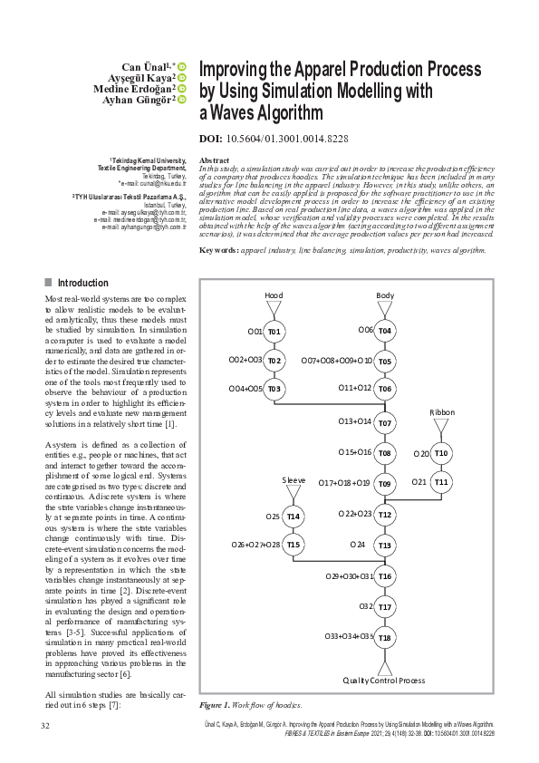 (PDF) Improving the Apparel Production Process by Using Simulation Modelling with a Waves Algorithm