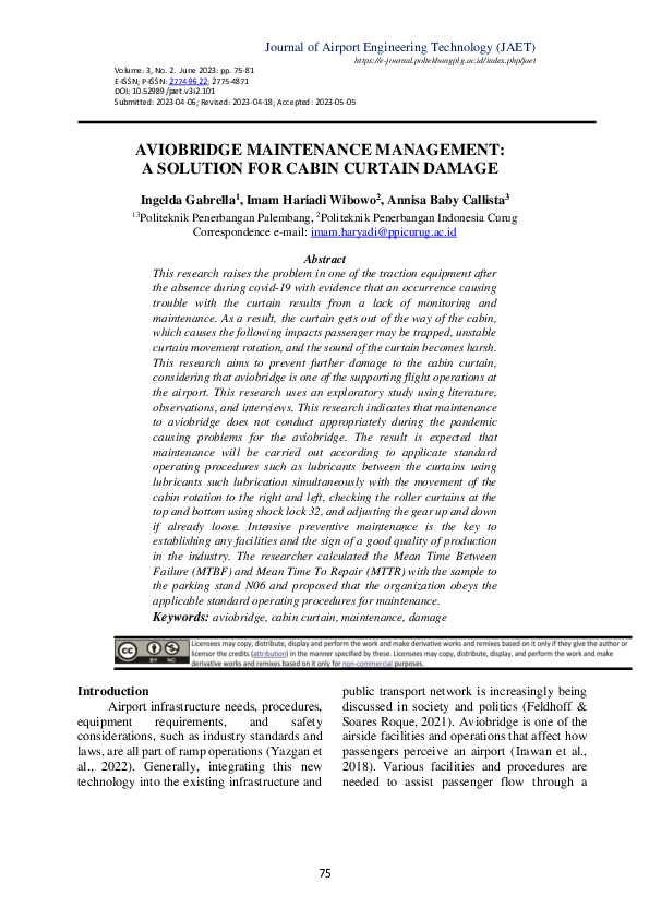 (PDF) Aviobridge Maintenance Management: A Solution for Cabin Curtain ...
