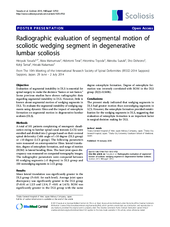 (PDF) Radiographic Evaluation of Segmental Motion of Scoliotic Wedging ...