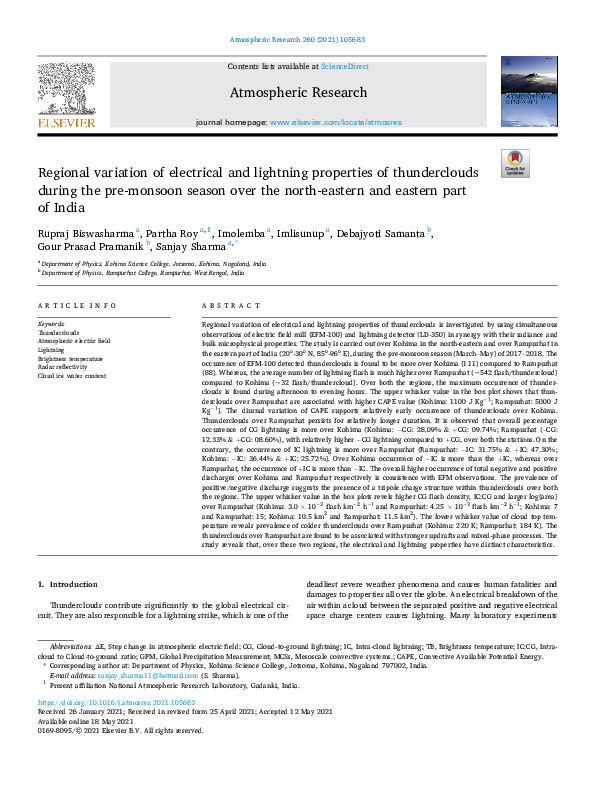 (PDF) Regional variation of electrical and lightning properties of ...
