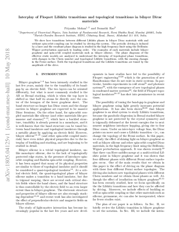 (PDF) Interplay of Floquet Lifshitz transitions and topological ...