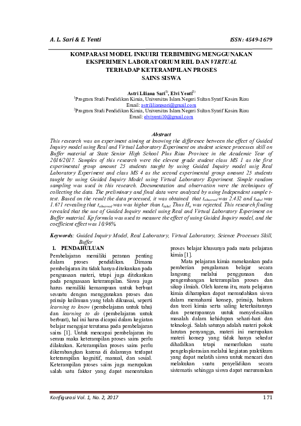 (PDF) Komparasi Model Inkuiri Terbimbing Menggunakan Eksperimen Laboratorium Riil Dan Virtual ...