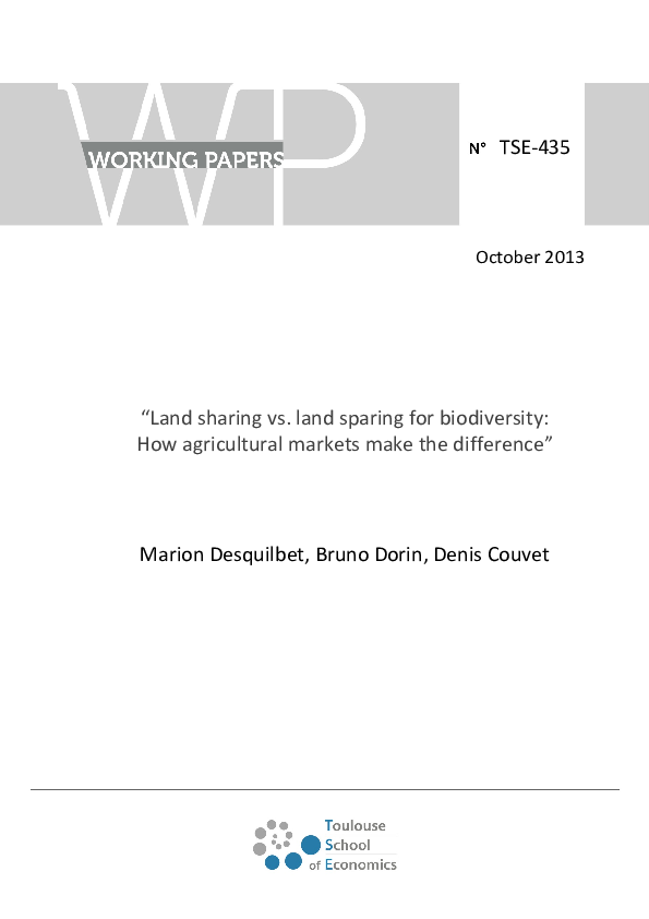 (PDF) Land Sharing vs Land Sparing to Conserve Biodiversity: How ...
