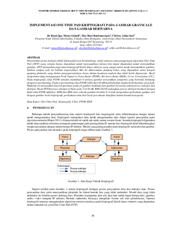 (PDF) Implementasi One TIME Pad Kriptografi Pada Gambar Grayscale Dan Gambar Berwarna