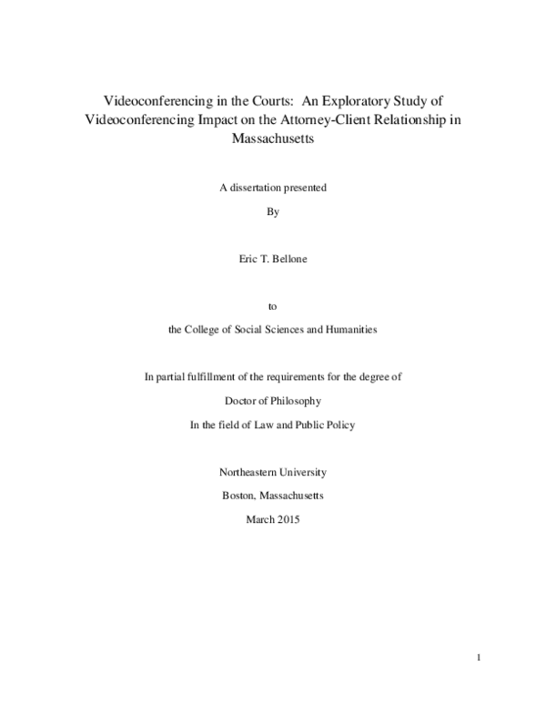 (PDF) Videoconferencing in the courts