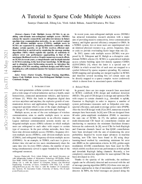 (PDF) A Tutorial to Sparse Code Multiple Access
