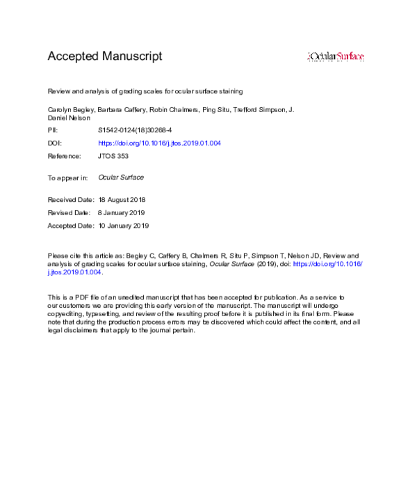(PDF) Review and analysis of grading scales for ocular surface staining