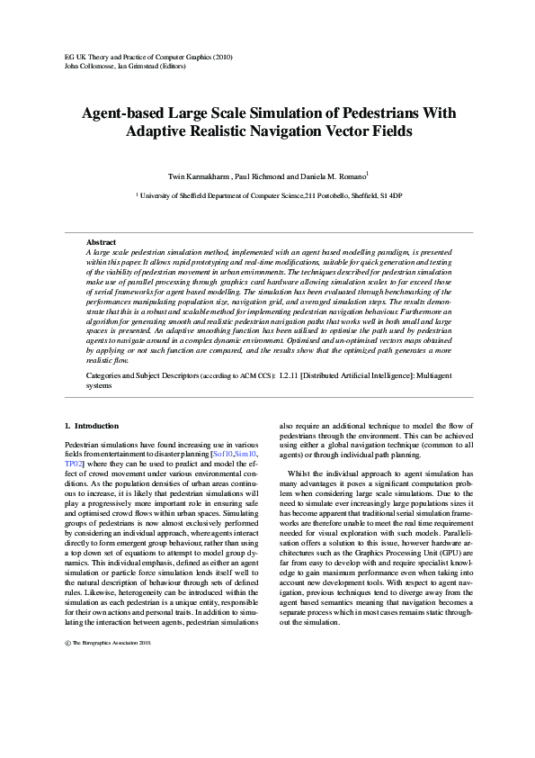 (PDF) Agent-based Large Scale Simulation of Pedestrians With Adaptive Realistic Navigation ...