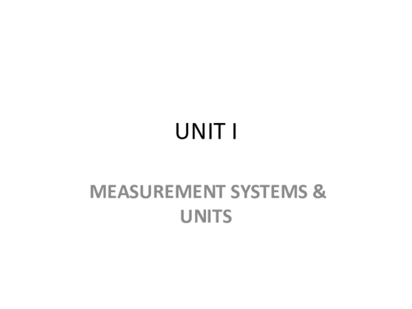 (PPT) UNIT 1 MEASUREMENT SYSTEMS UNITS