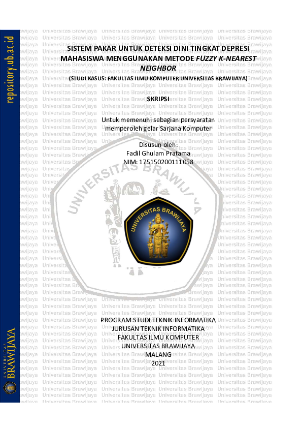 (PDF) Sistem Pakar Deteksi Dini Tingkat Depresi Mahasiswa Menggunakan ...