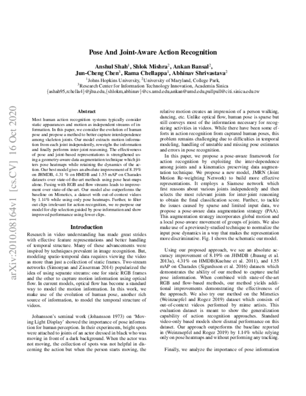 (PDF) Pose and Joint-Aware Action Recognition