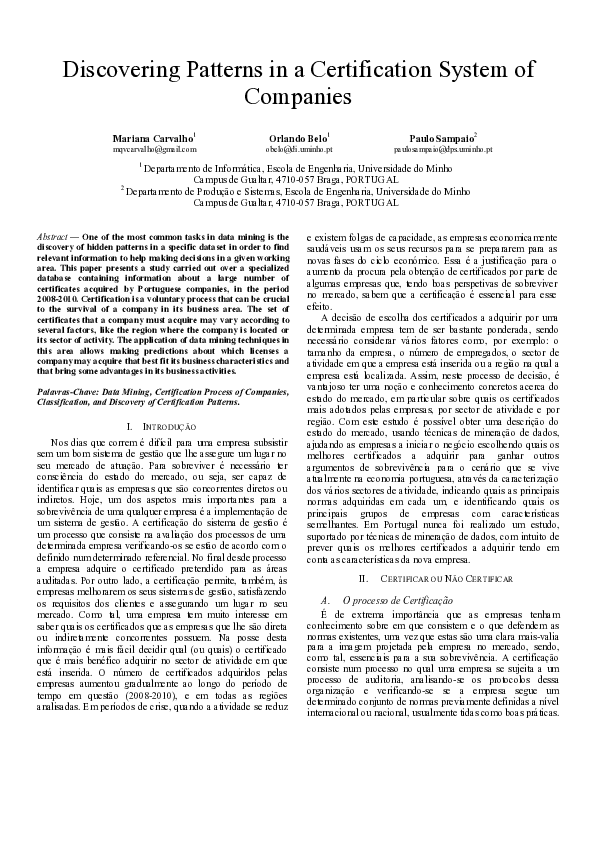 (PDF) Discovering patterns in a certification system of companies ...