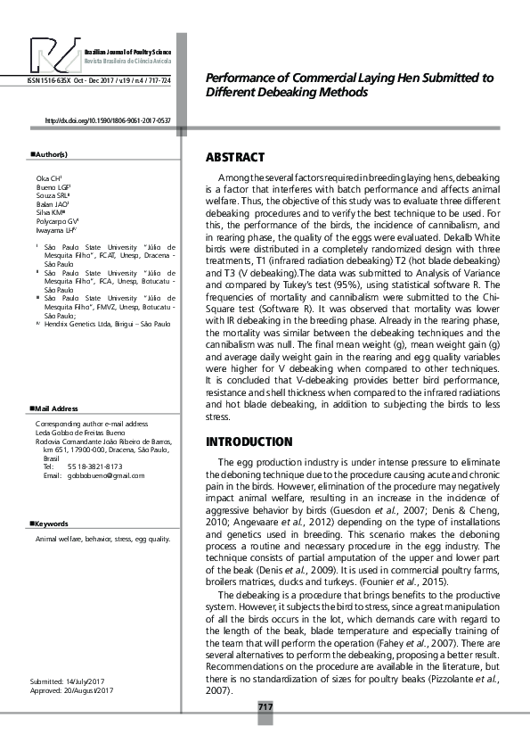 (PDF) Performance of Commercial Laying Hen Submitted to Different ...