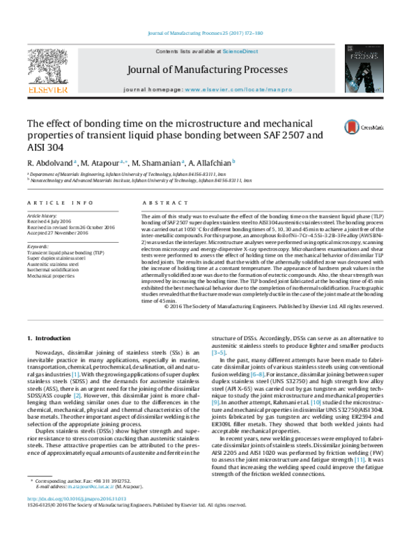 (PDF) The effect of bonding time on the microstructure and mechanical properties of transient ...