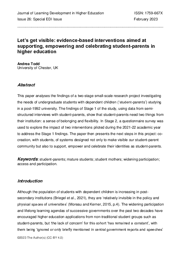 (PDF) Let's get visible: evidence-based interventions aimed at ...