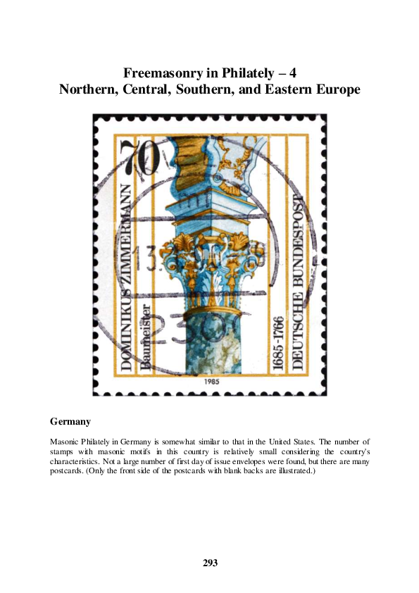 (PDF) Freemasonry in Philately -4 Northern, Central, Southern, and ...