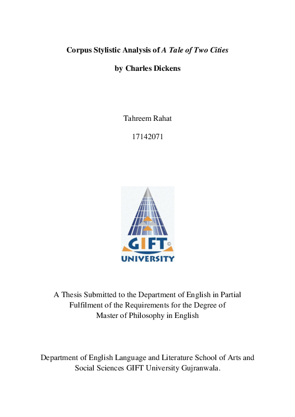 (PDF) Corpus Stylistics Analysis of A Tale of Two Cities by Charles Dickens