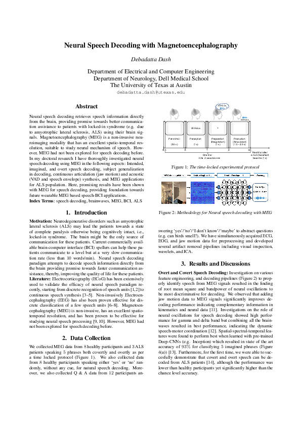 Pdf Neural Speech Decoding With Magnetoencephalography