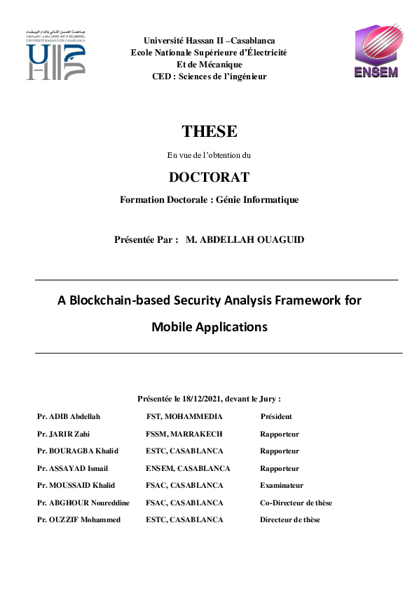 Pdf A Blockchain Based Security Analysis Framework For Mobile