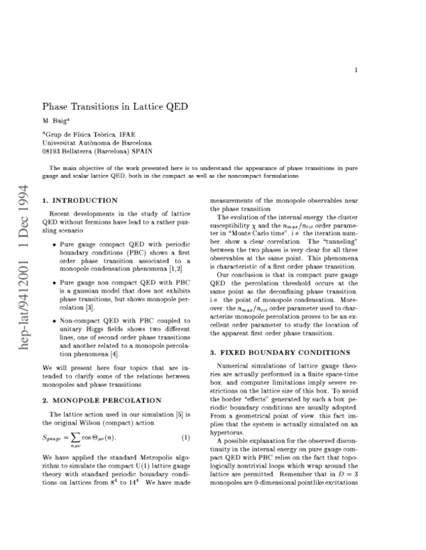 (PDF) Phase transitions in lattice QED